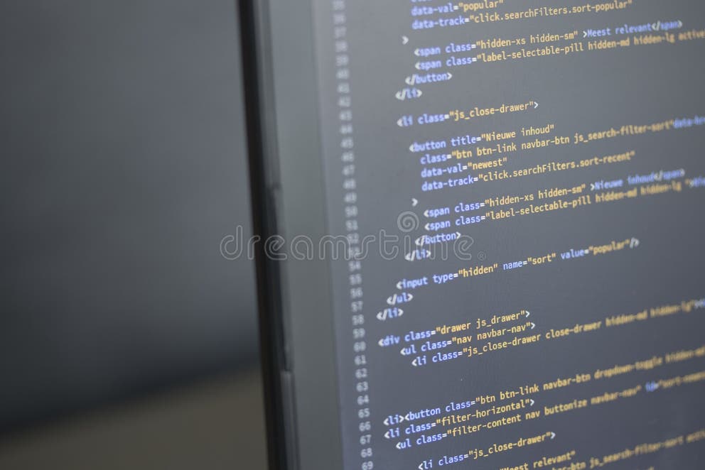 Computer Screen Coding Programming Software Text Stock Image - Image of ...