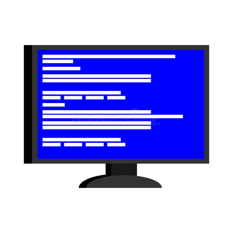 Broken Computer. Dead PC Emoji. Blue Screen of Death Stock Vector ...
