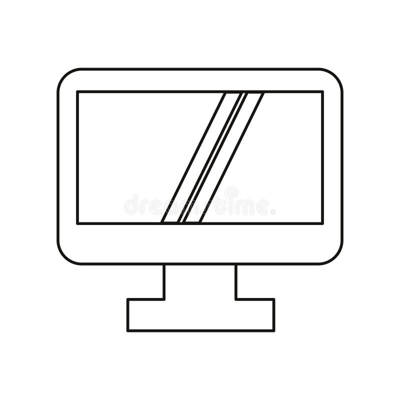 Computer Screen Device Technology Thin Line Stock Vector - Illustration ...