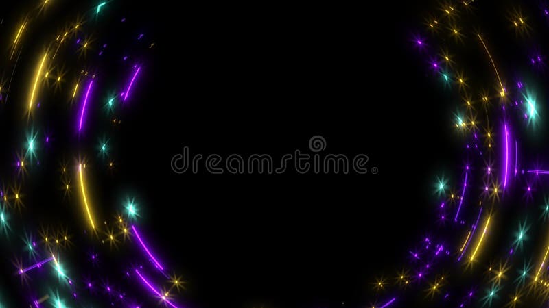 Computer Screen with Digital Neon Led Lines and HUD Elements with ...