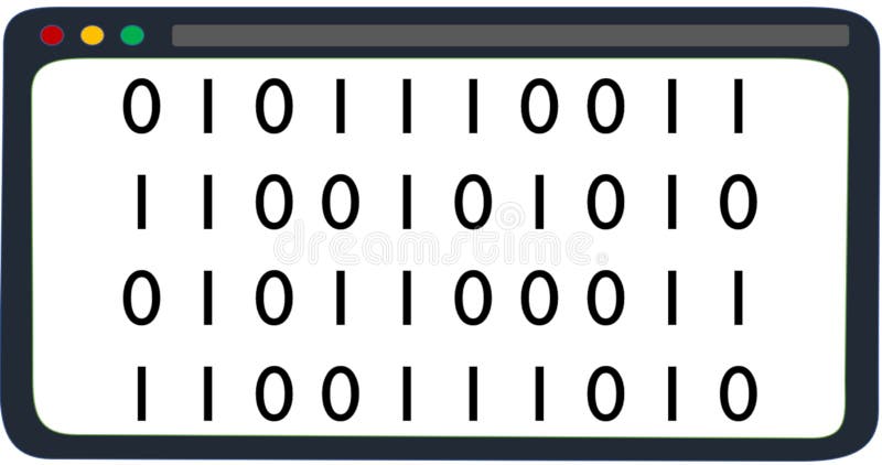 Digital Base 2 Number, Concept Screen Stock Illustration - Illustration ...