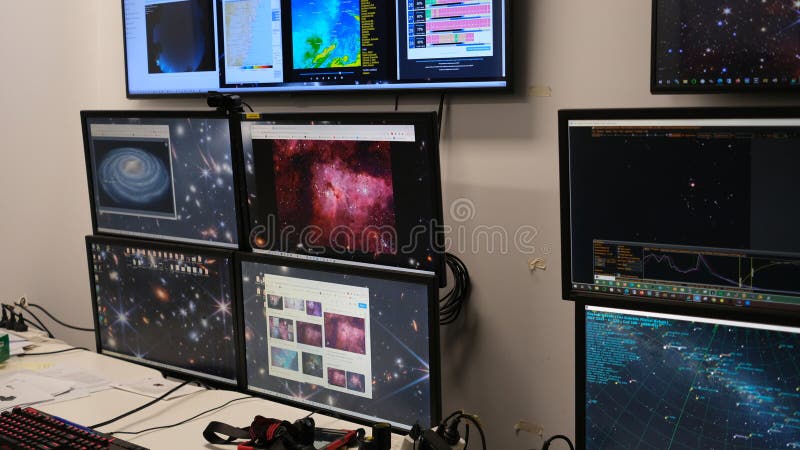 Computer Screen with a Display of the Stars in the Sky To Study and ...