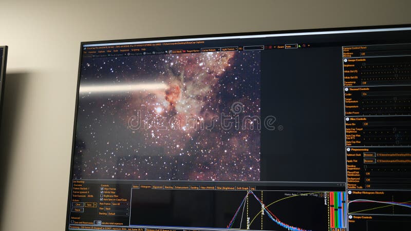 Computer Screen with a Display of the Stars in the Sky To Study and ...