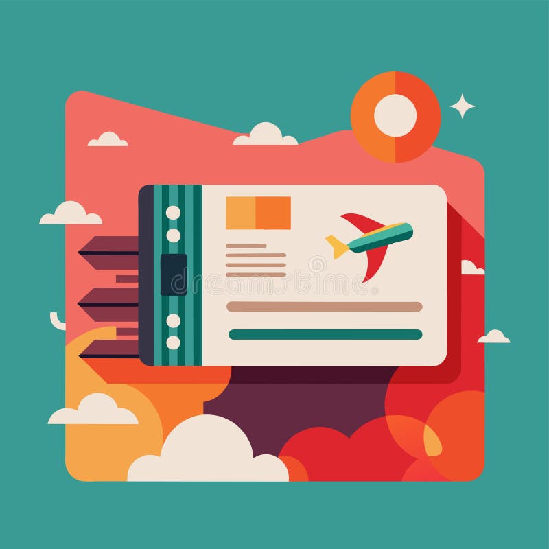 A Computer Screen Displaying an Abstract Plane Icon Representing Travel ...