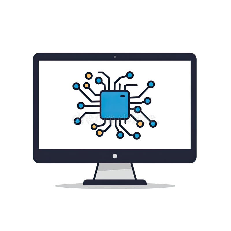 Computer Screen Displaying an Ai Algorithm Stock Illustration ...
