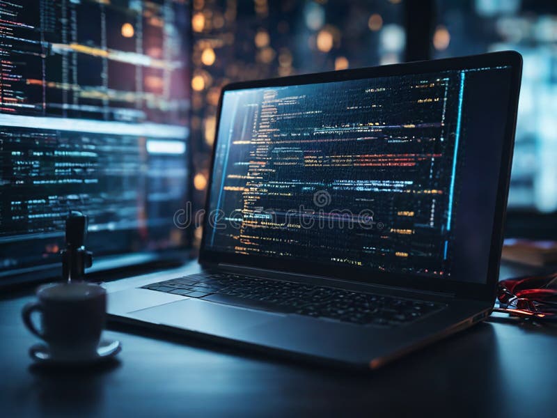 Computer Screen Displaying Application Coding Code Stock Illustration Illustration Of 4475