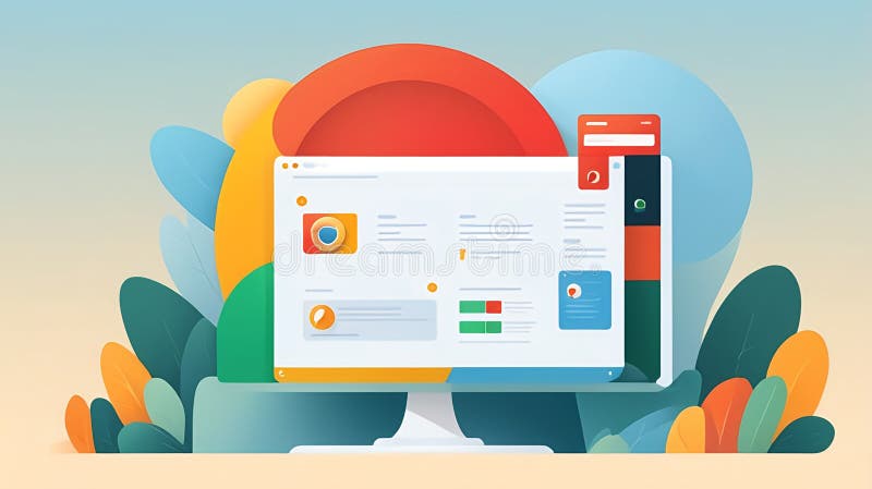 Computer Screen Displaying Application Interface with Abstract Design ...
