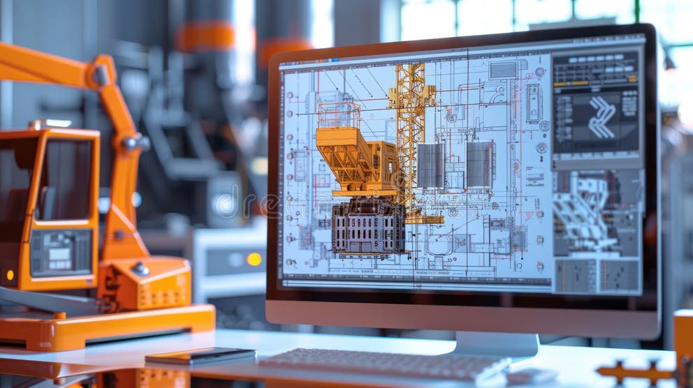 A Computer Screen Displaying a CAD (Computer-Aided Design) Software ...