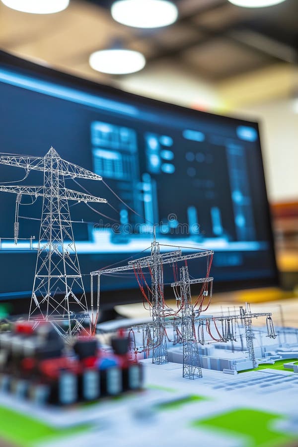 Computer Screen Displaying a CAD Model of an Energy-efficient Urban ...