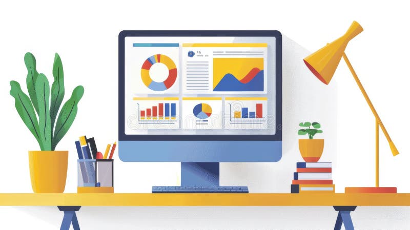 Computer Screen Displaying a Colorful Online Advertisement with ...