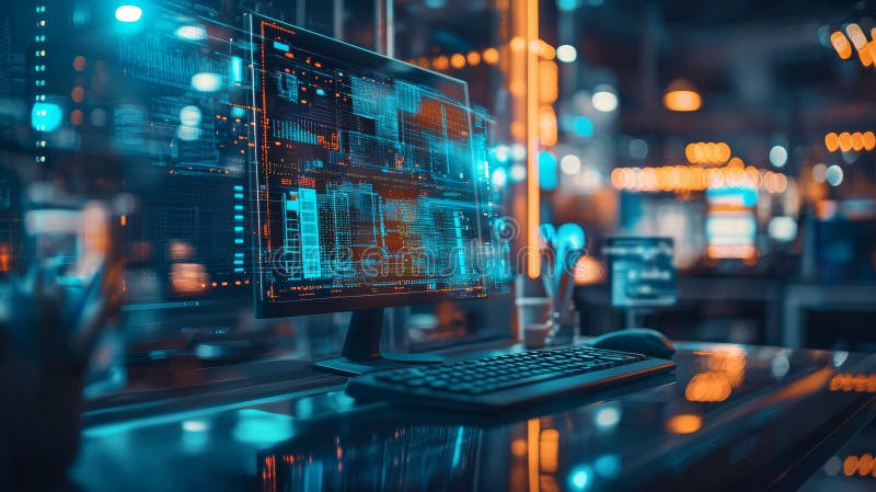 Computer Screen Displaying Complex Data High Tech Workspace Stock Photos - Free & Royalty-Free ...