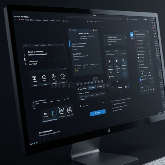 Computer Screen Displaying a Dark-themed Software Interface. the Layout Features Stock ...