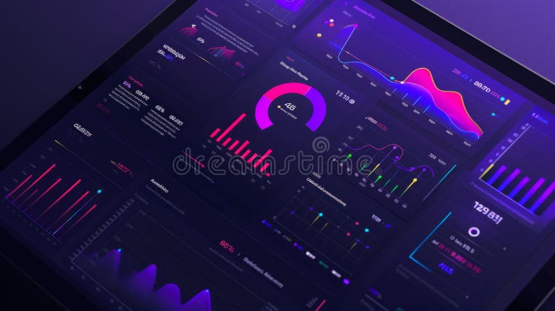 Computer Screen Displaying Data Analysis Stock Image - Image of ...