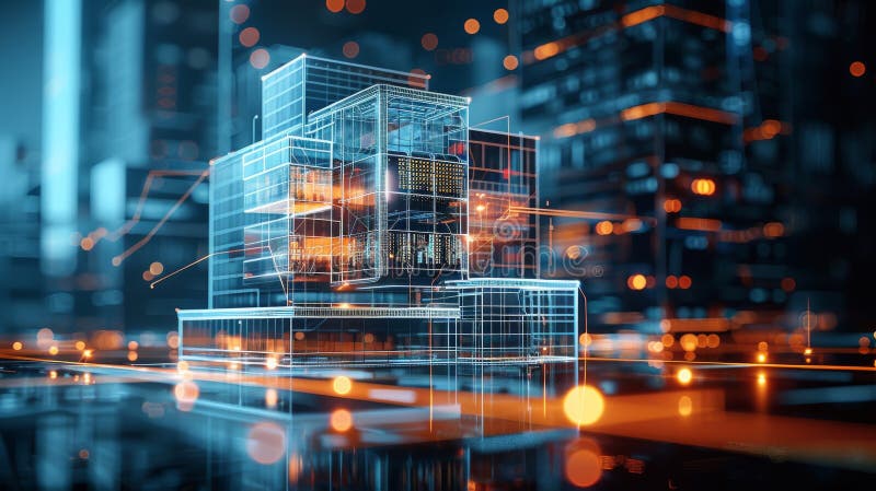 Computer Screen Displaying a Detailed Architectural Design in CAD ...