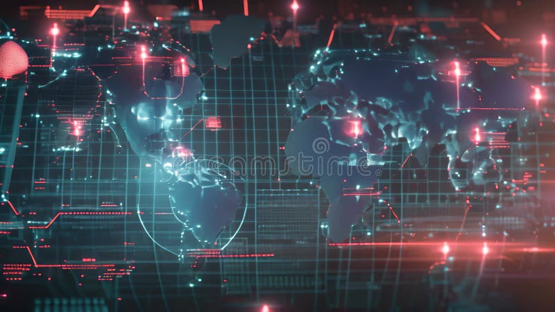 A Computer Screen Displaying a Detailed World Map with Borders and ...