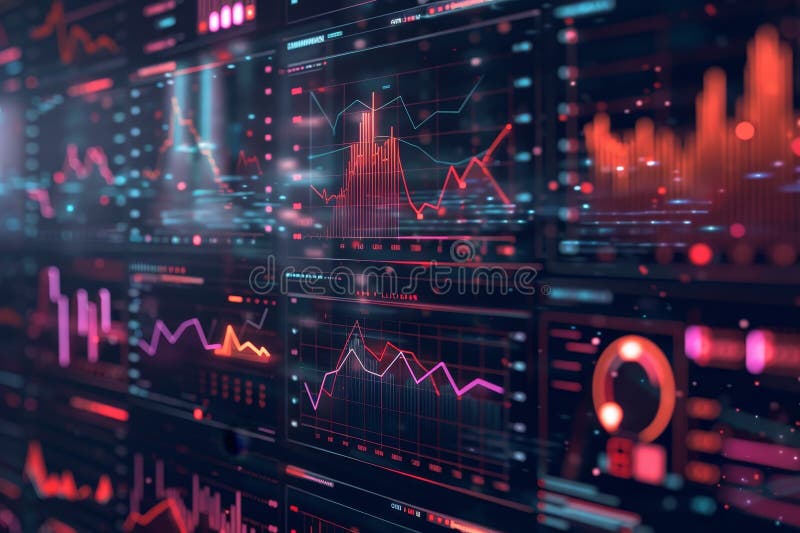 Computer Screen Displaying a Dynamic Infographic with Comprehensive ...