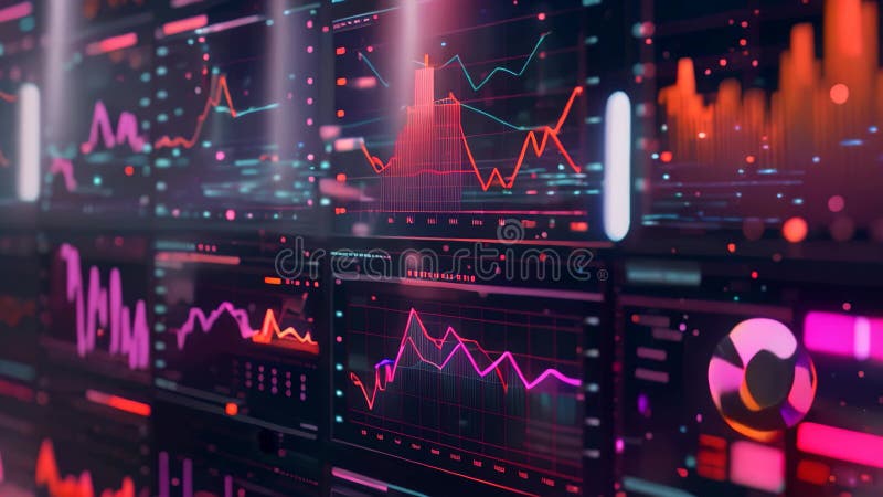 Computer Screen Displaying a Dynamic Infographic with Comprehensive ...