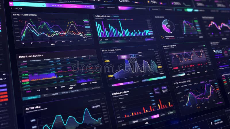 Computer Screen Displaying Extensive Data Stock Image - Image of research, information: 319587567