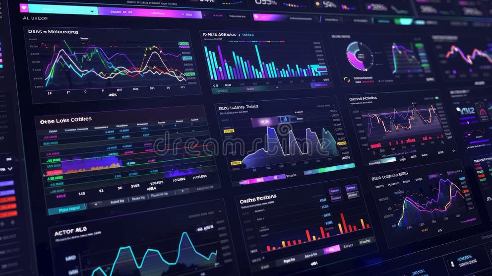 Computer Screen Displaying Extensive Data Stock Image - Image of research, information: 319587567
