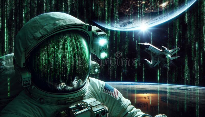 A Computer Screen Displaying the Image of an Astronaut in Outer Space ...