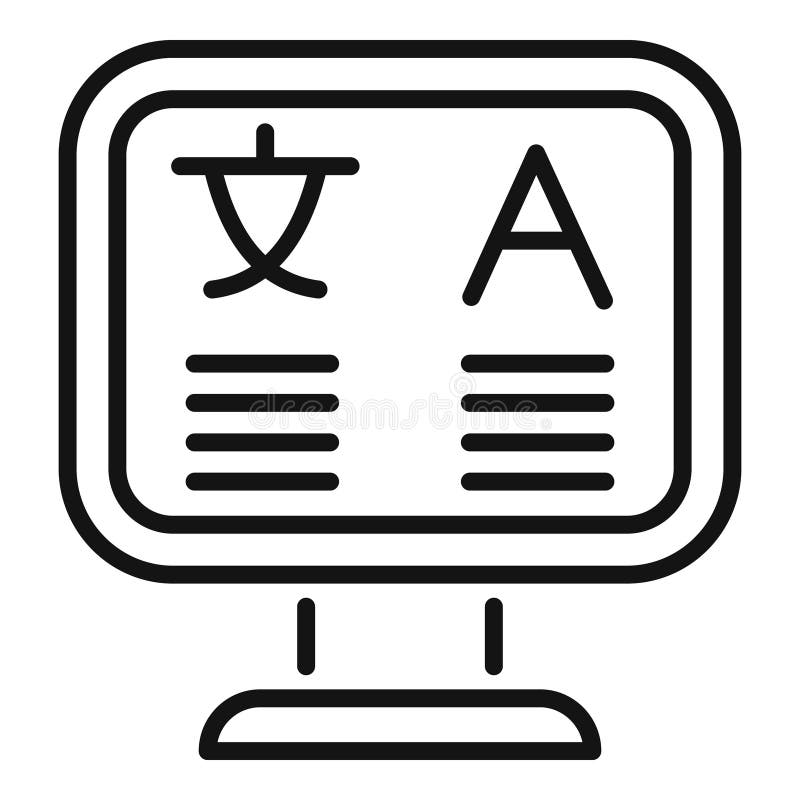 Computer Screen Displaying Language Translation Icon Stock Illustration ...