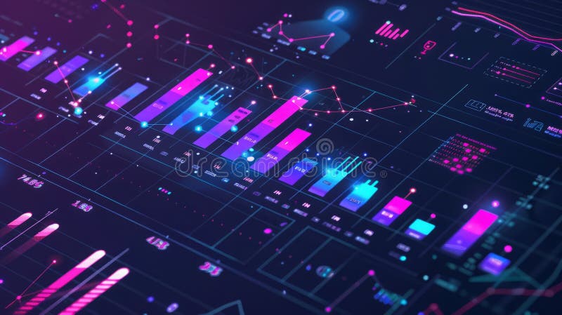 Computer Screen Displaying Large Amount of Data Stock Image - Image of spreadsheet, charts ...