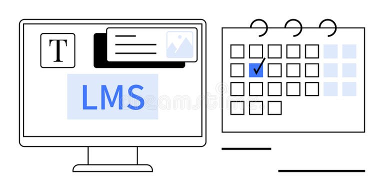 Learning Management System Interface with Calendar and Task Overview ...