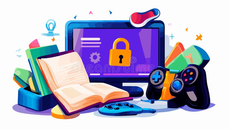 Modern Computer Screen Displaying LMS Interface for Educational Purposes Stock Illustration ...