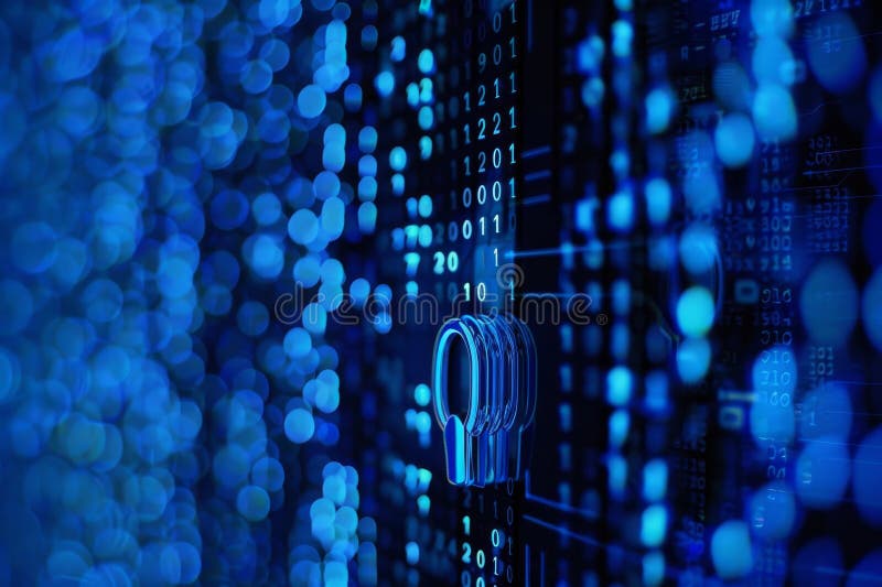 Computer Screen Displaying a Lock Symbol, Indicating Data Security ...