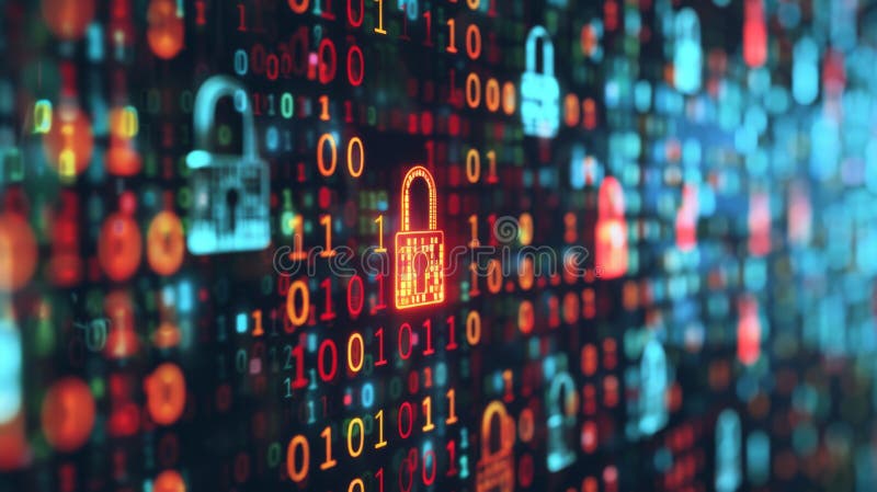 Secure Computer Screen with Lock Stock Photo - Image of encrypted ...