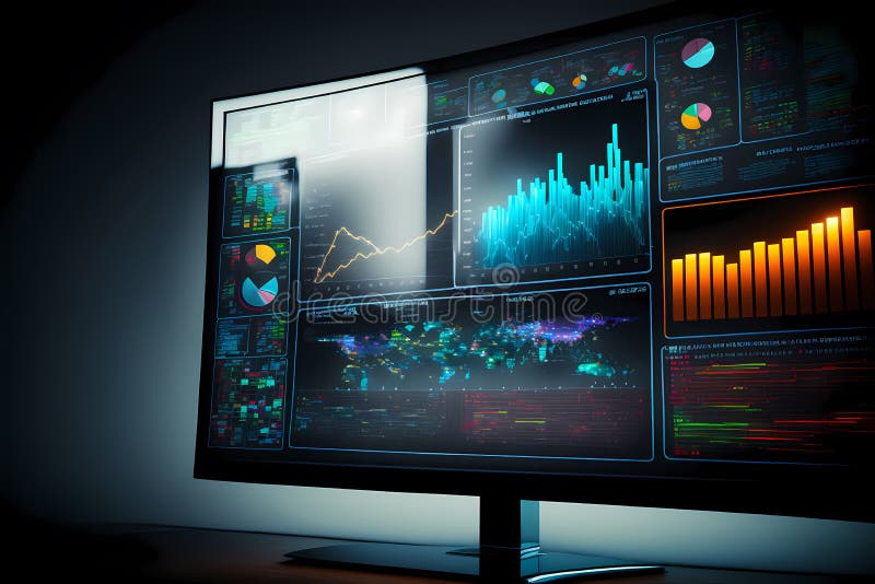 A Computer Screen Displaying Multiple Financial Reports and Graphs and ... A Computer Screen Displaying Multiple Financial Reports and Graphs and ...