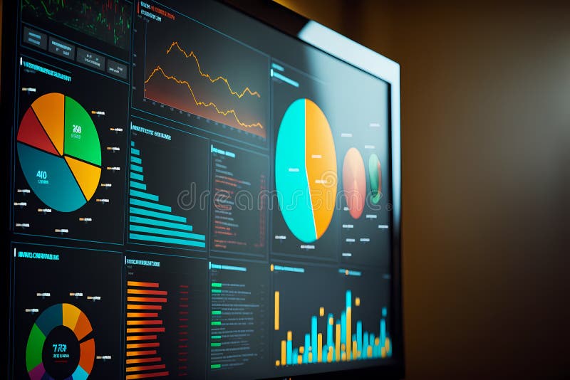 A Computer Screen Displaying Multiple Financial Reports and Graphs and ...
