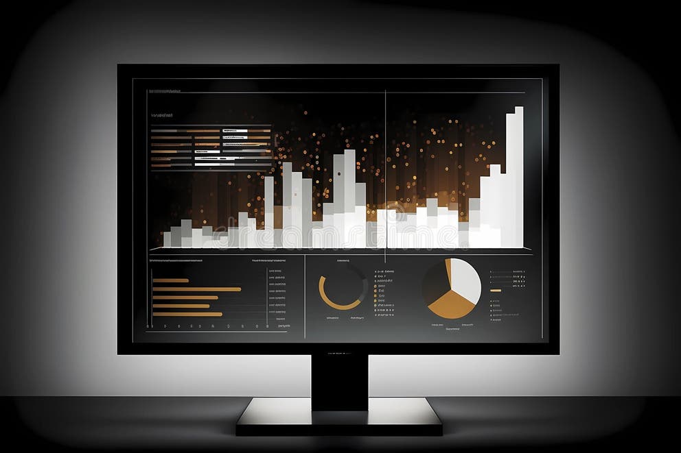 A Computer Screen Displaying Multiple Financial Reports and Graphs and Pie for Business ...