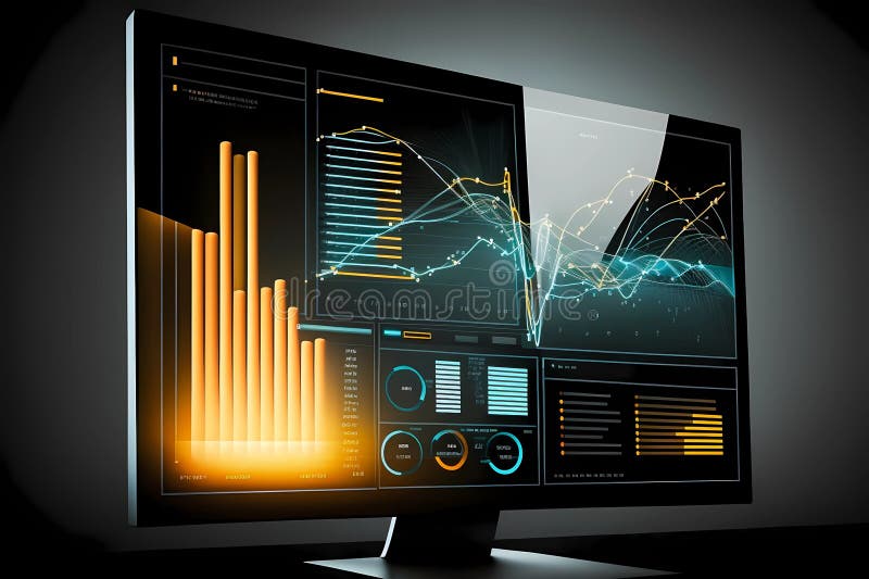 A Computer Screen Displaying Multiple Financial Reports and Graphs and ...