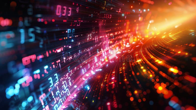 Computer Screen Displaying Multiple Numbers Stock Photo - Image of display, code: 309994306