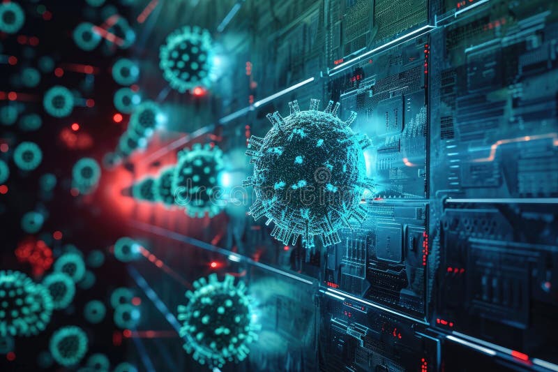 A Computer Screen Displaying a Multitude of Green and Red Balls in a ...