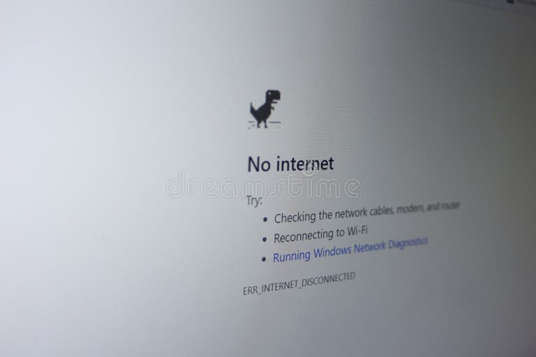 No Internet Connection Error on a Computer Screen Editorial Photo ...