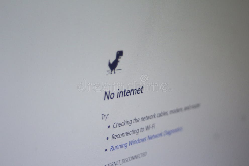 No Internet Connection Error on a Computer Screen Editorial Stock Image ...