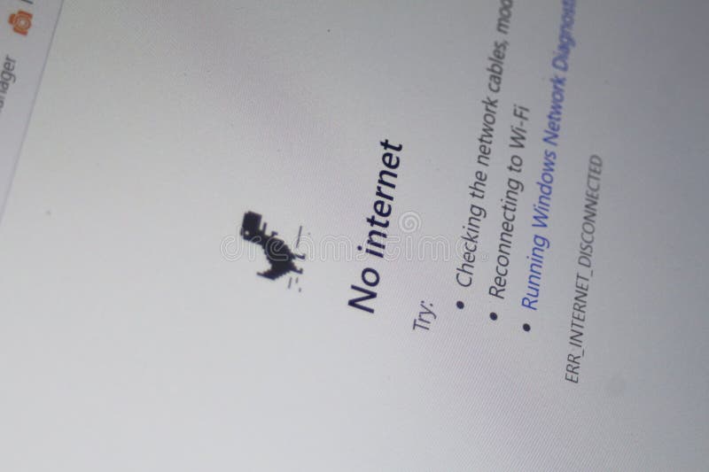 No Internet Connection Error on a Computer Screen Editorial Photography ...