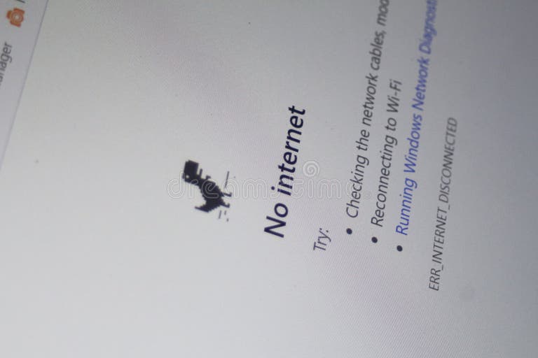 No Internet Connection Error on a Computer Screen Editorial Photography ...
