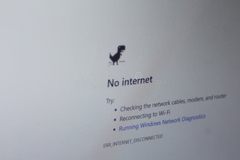 No Internet Connection Error on a Computer Screen Editorial Stock Photo ...