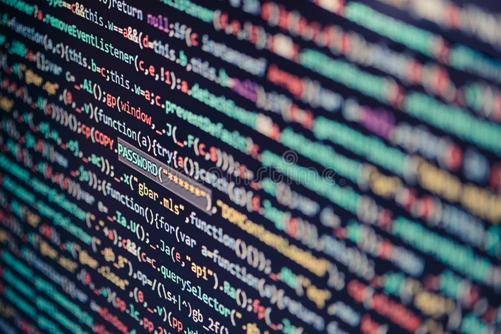 Computer Screen Displaying Program Code Stock Photo - Image of laptop ...