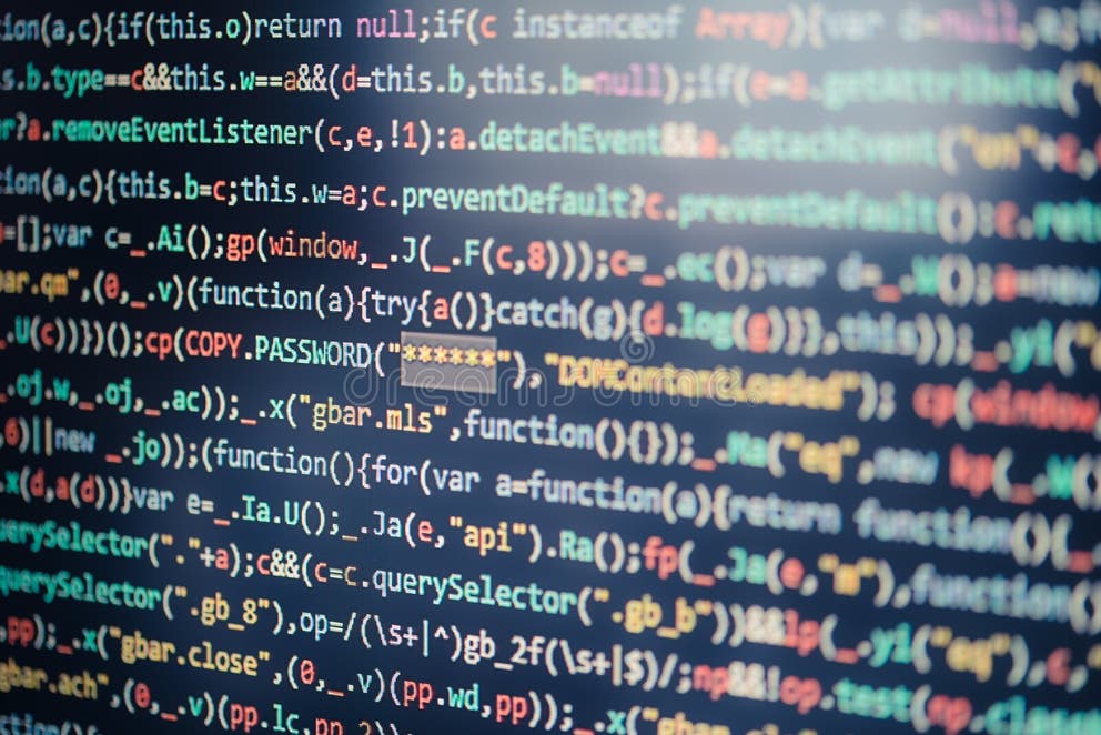 Computer Screen Displaying Program Code Stock Illustration ...