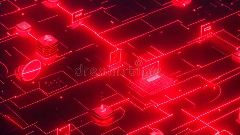 A Computer Screen Displaying a Red Light, Indicating an Active State, a ...