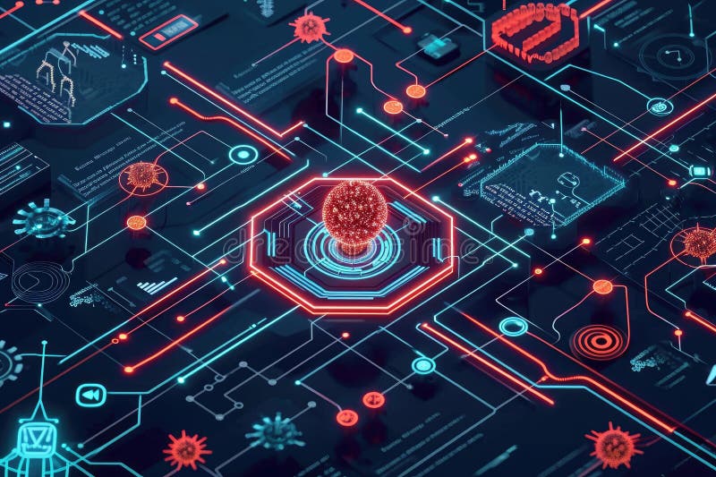 A Computer Screen Displaying a Red Light Indicator, Signaling an Active ...