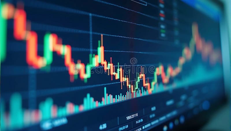 A Computer Screen Displaying Stock Market Graphs and Financial Data ...