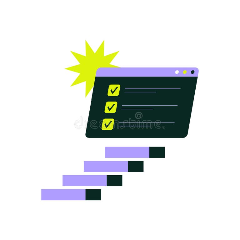 Computer Screen Displaying Task Completion Checklist with Progress Bar ...