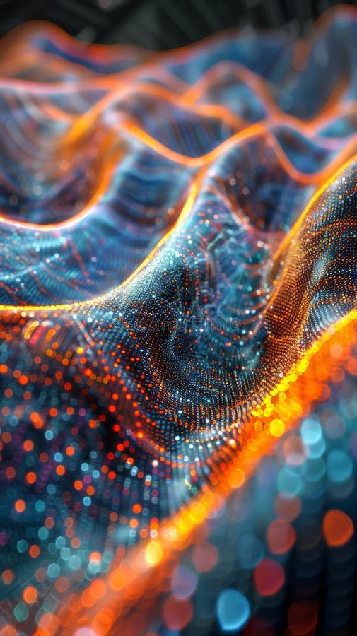 Computer Screen Displaying Wave Pattern Stock Photo - Image of computer ...