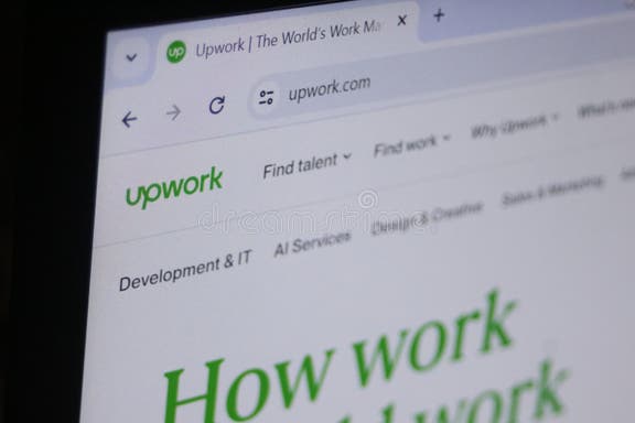 Upwork Website Homepage Displayed on a Computer Screen Editorial Photo ...