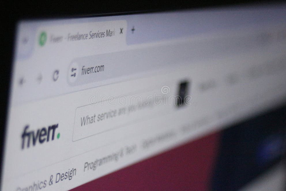 Fiverr Website Homepage Displayed on a Computer Screen Editorial Stock ...